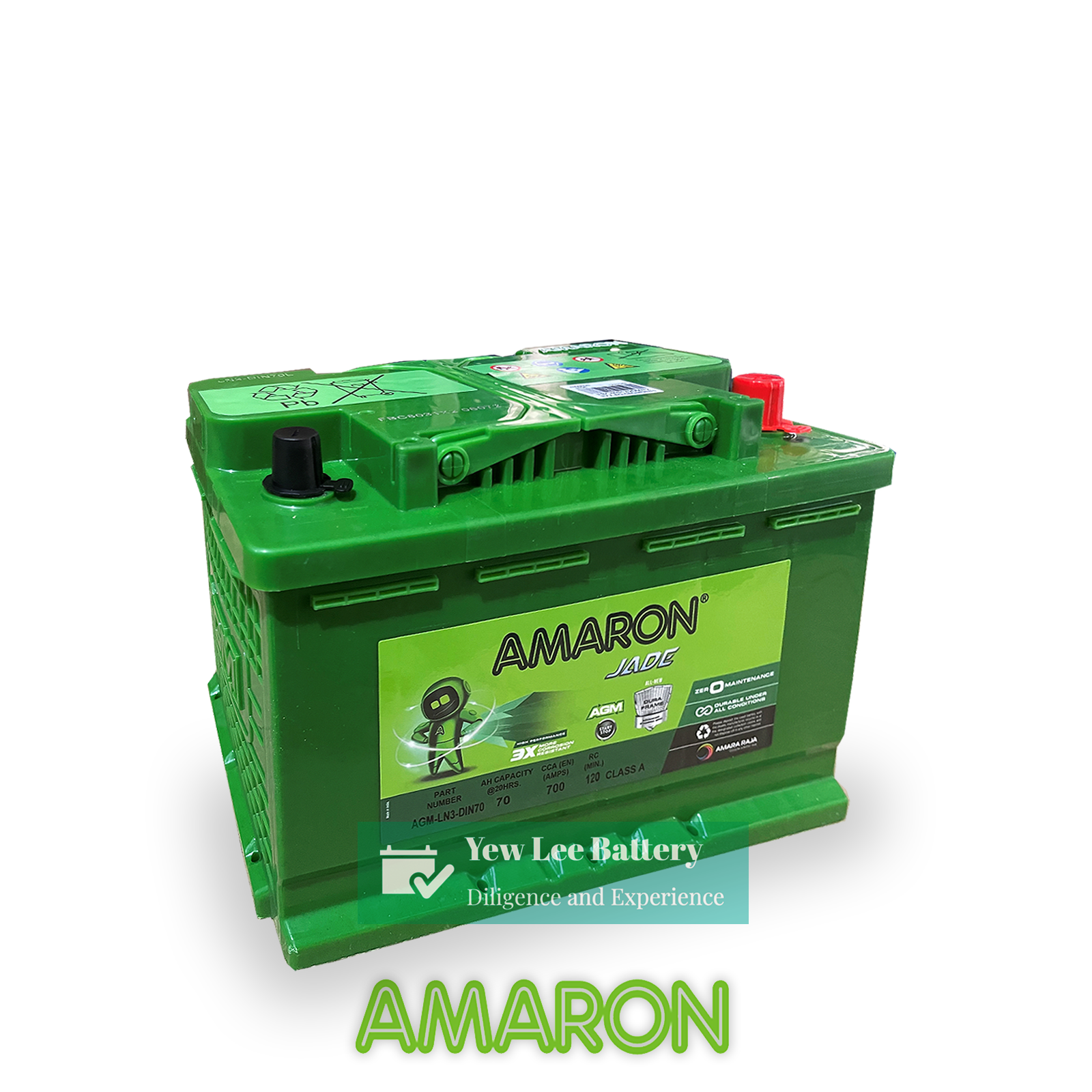 Amaron LN3 DIN70 70AH AGM Start-Stop Battery - Yew Lee Battery Co